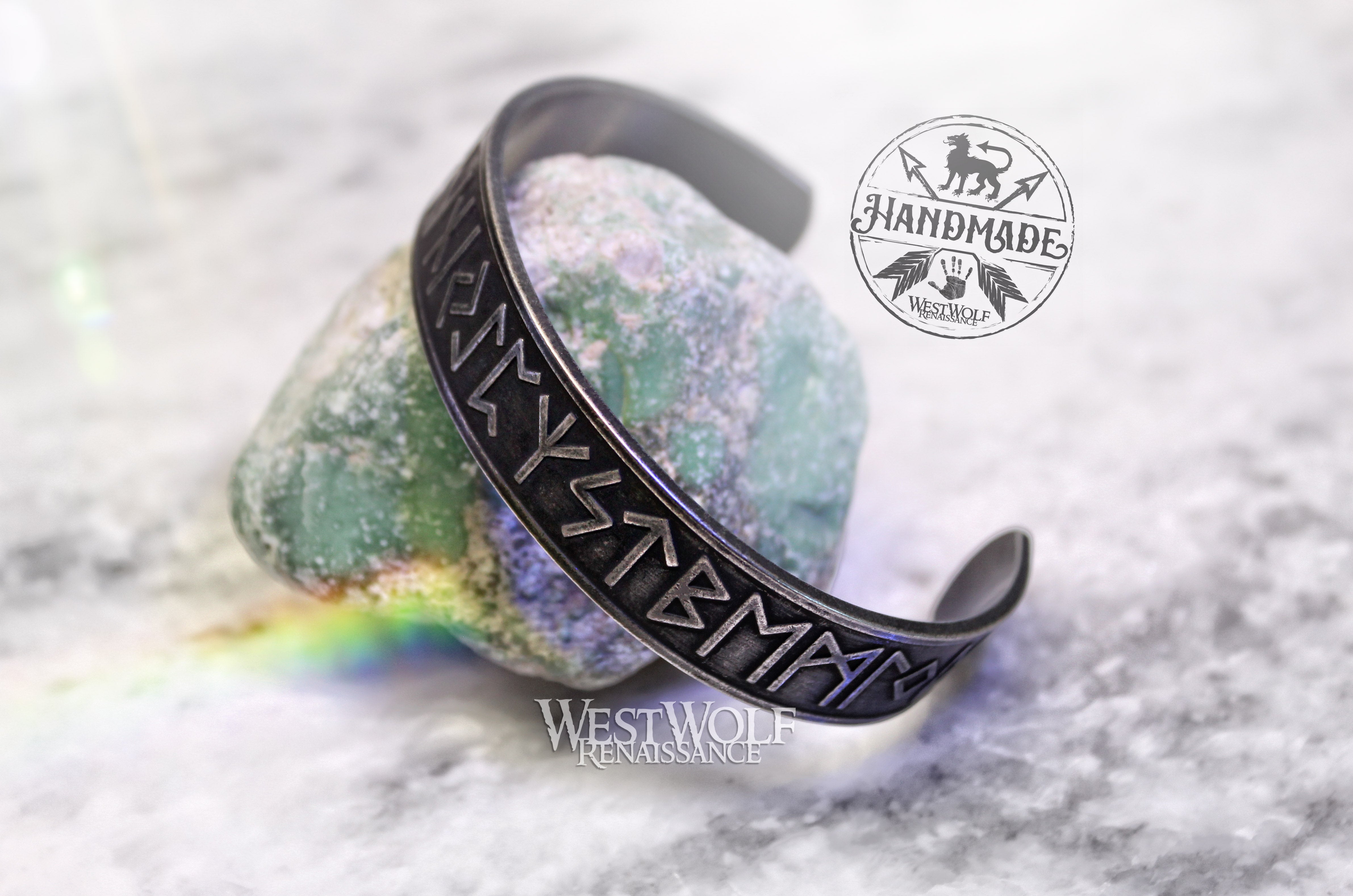 Viking Rune Bracelet in Dark Silver Stainless Steel – West Wolf Renaissance