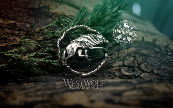 Bronze Direwolf Brooch or Badge – West Wolf Renaissance