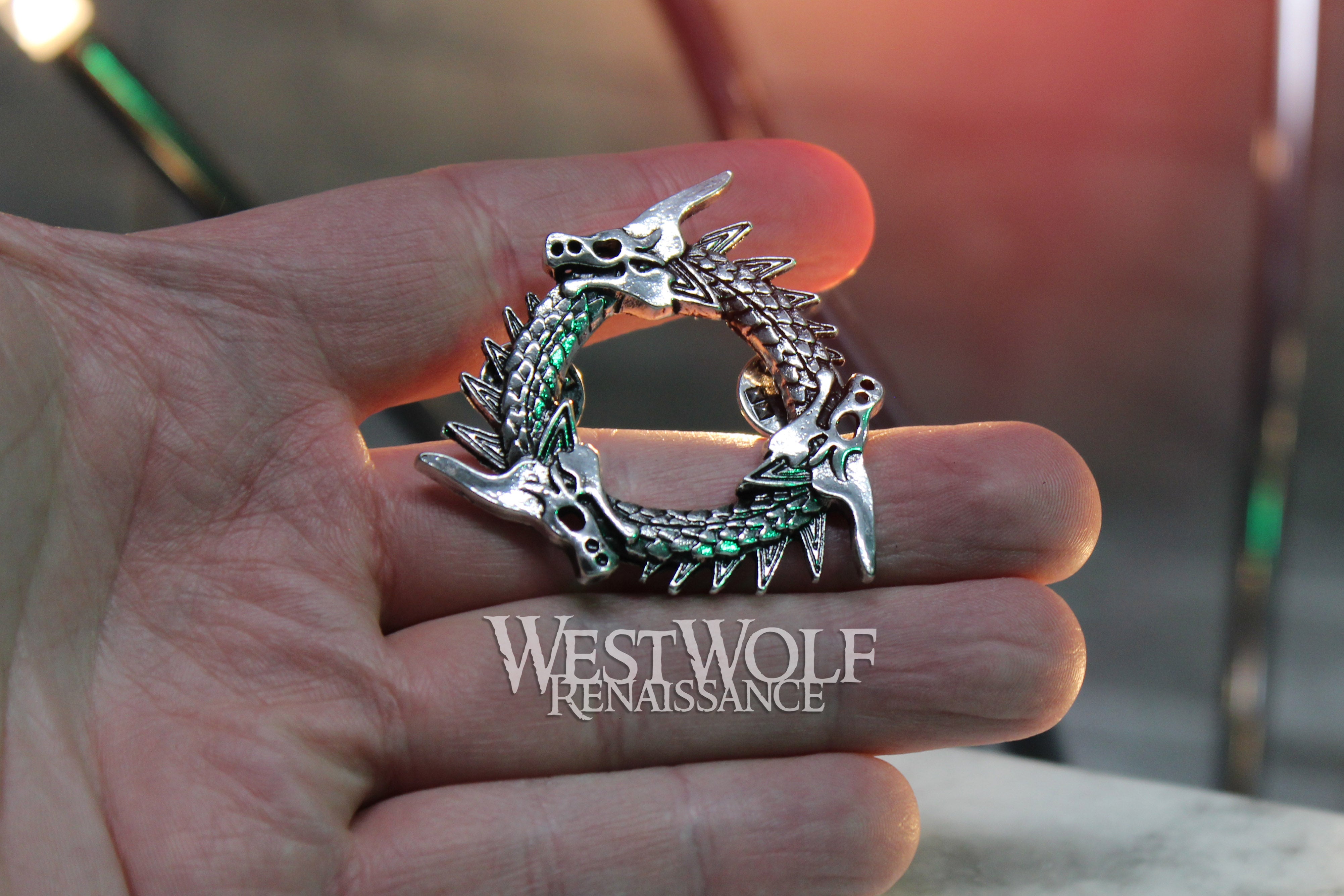 Triple Dragon Ouroboros Brooch or Pin – West Wolf Renaissance
