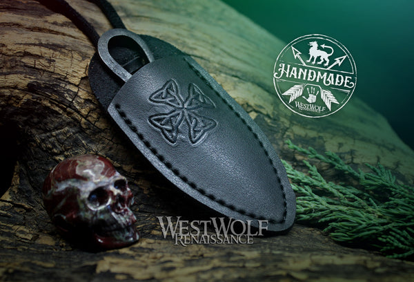 Small Hand-Forged Functional Viking Knife Necklace with Leather Sheath ...