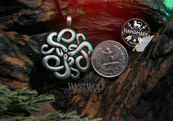 Celtic Snake Knot Pendant - Triple Serpent – West Wolf Renaissance