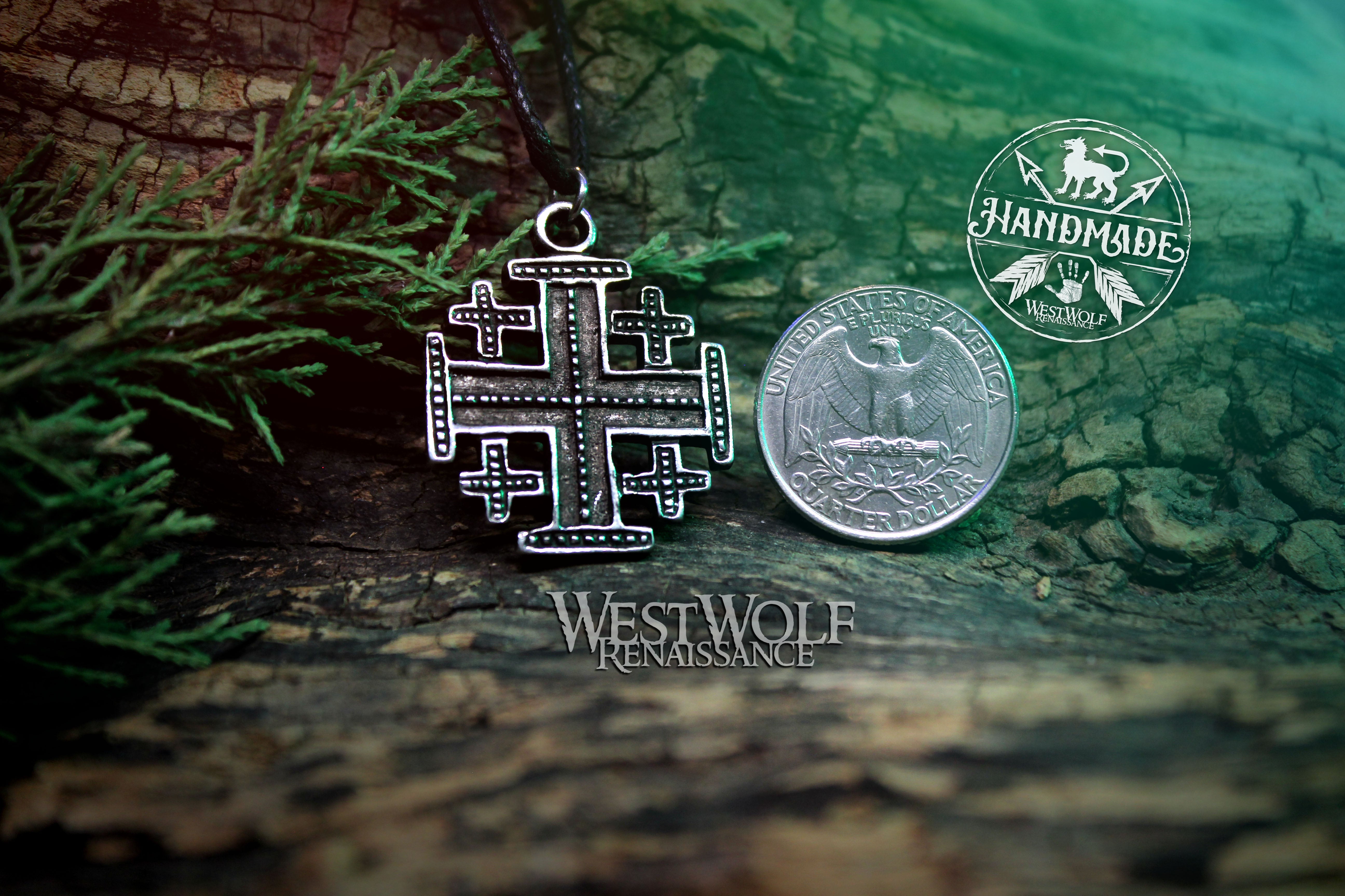 Jerusalem Cross Pendant - The Five-Fold Cross - The Crusades – West ...
