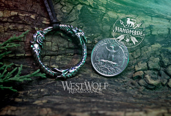 Dragon Ouroboros Pendant - Triple Dragon Circle – West Wolf Renaissance