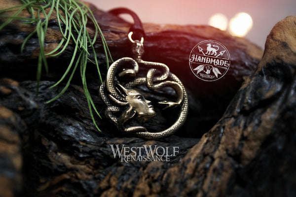 Medusa Pendant in Solid Bronze or 925 Sterling Silver – West Wolf ...