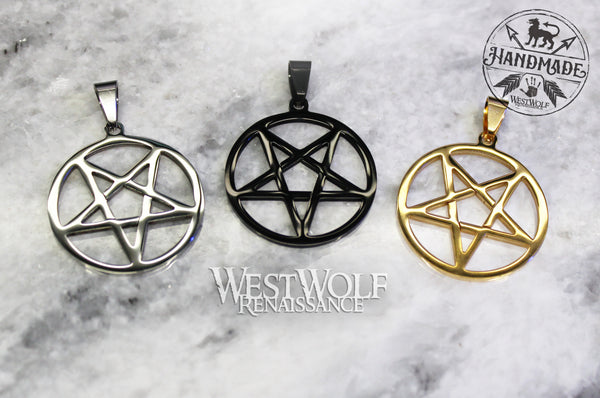 Simple Pentagram or Pentacle Symbol Pendant – West Wolf Renaissance