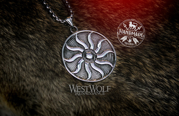 Slavic Sun Pendant with 24 inch Chain Necklace – West Wolf Renaissance