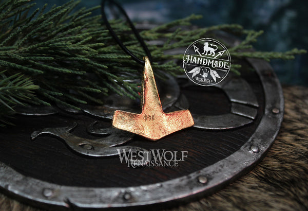 24k Gold-Plated Viking "Mjolnir" Thor Hammer Pendant – West Wolf ...