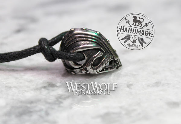 Small Viking Helmet Pendant - Norse Dragon Spectacle Helm Design – West ...