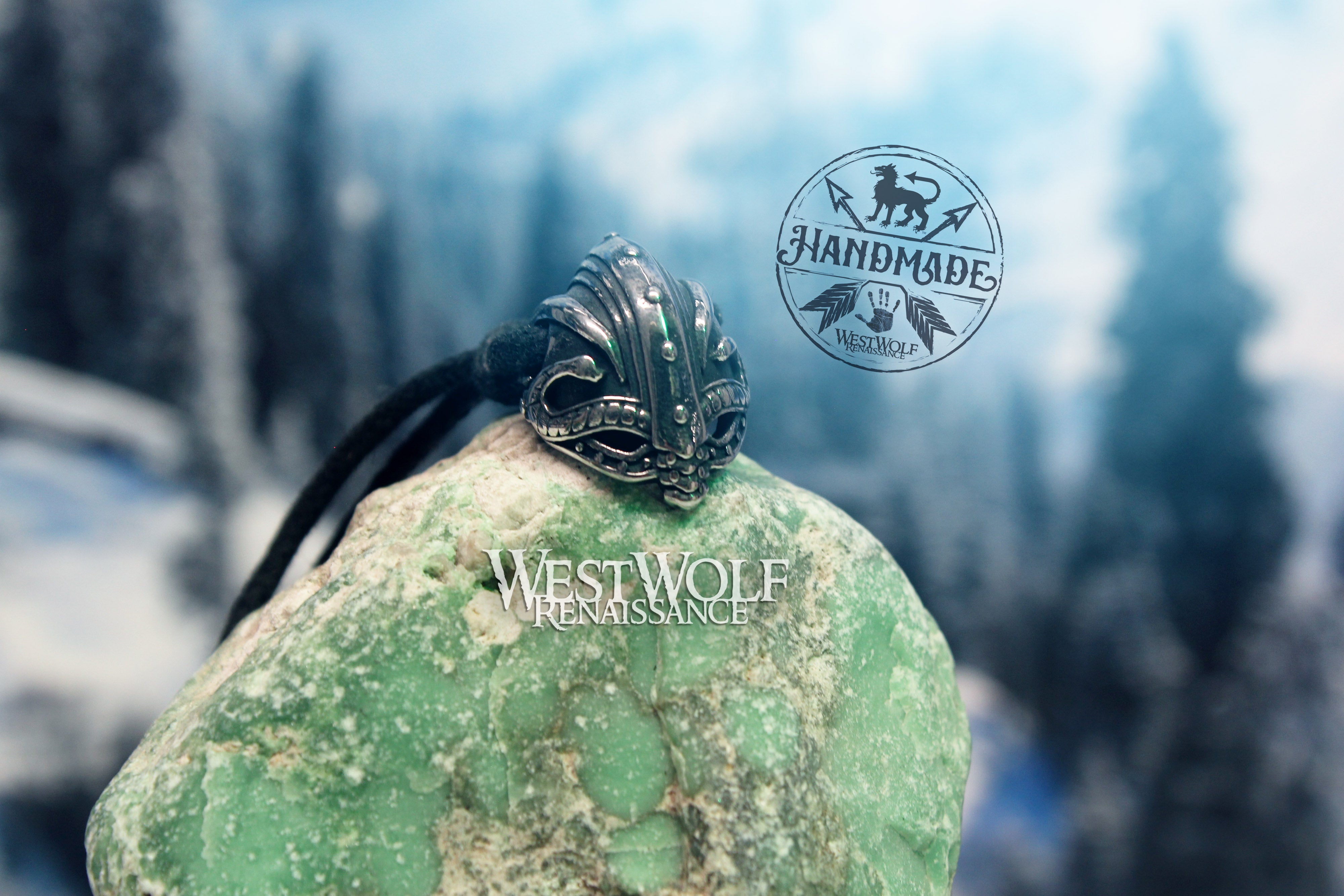 Small Viking Helmet Pendant - Norse Dragon Spectacle Helm Design – West ...