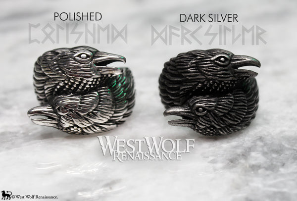 Viking Odin's Ravens Ring - Hugin and Munin - US Sizes 7-13 in Your Ch ...