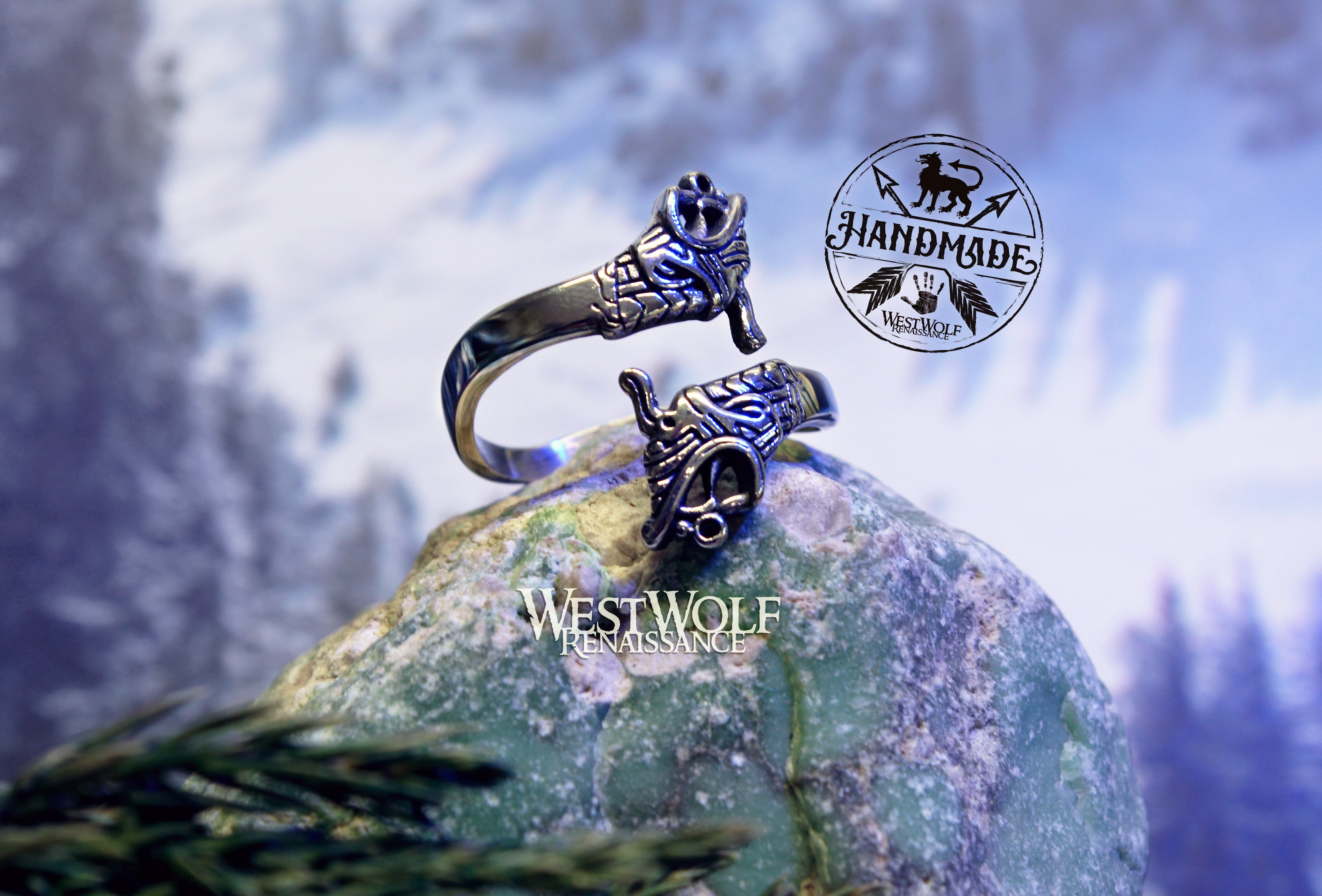 Viking Dragon Beasts Ring - Based on Drakkar Longship Figureheads - St ...