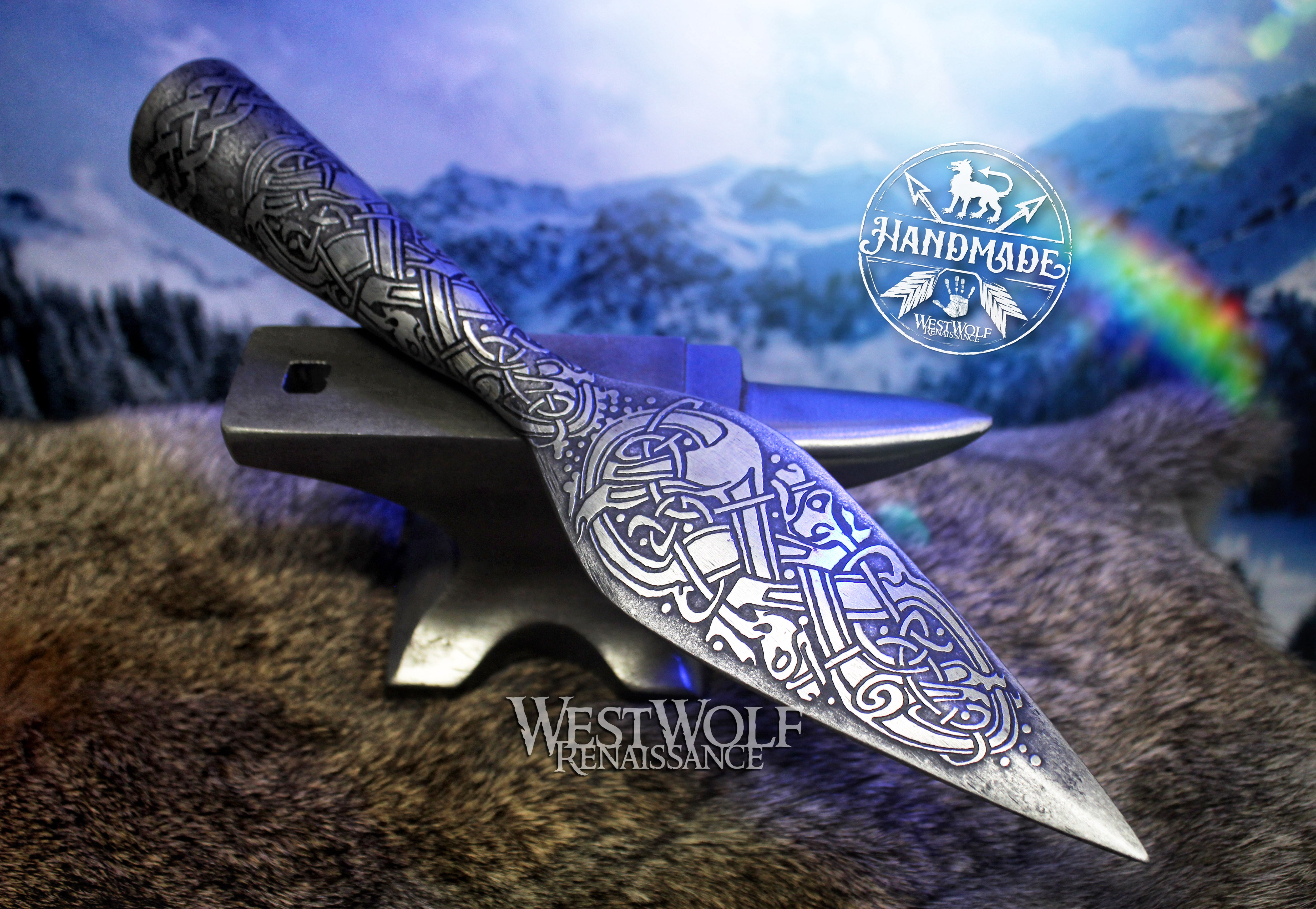 Hand-Forged Steel Norse Spear Head - Gungnir, the Spear of Odin - Blac ...