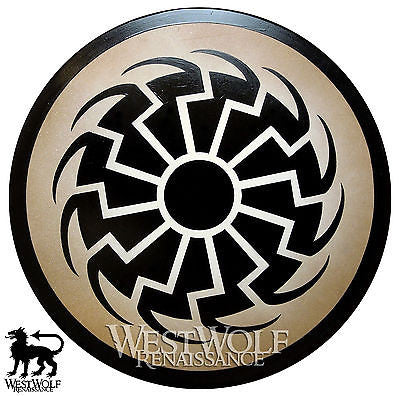 Round Black Sun Viking Shield – West Wolf Renaissance