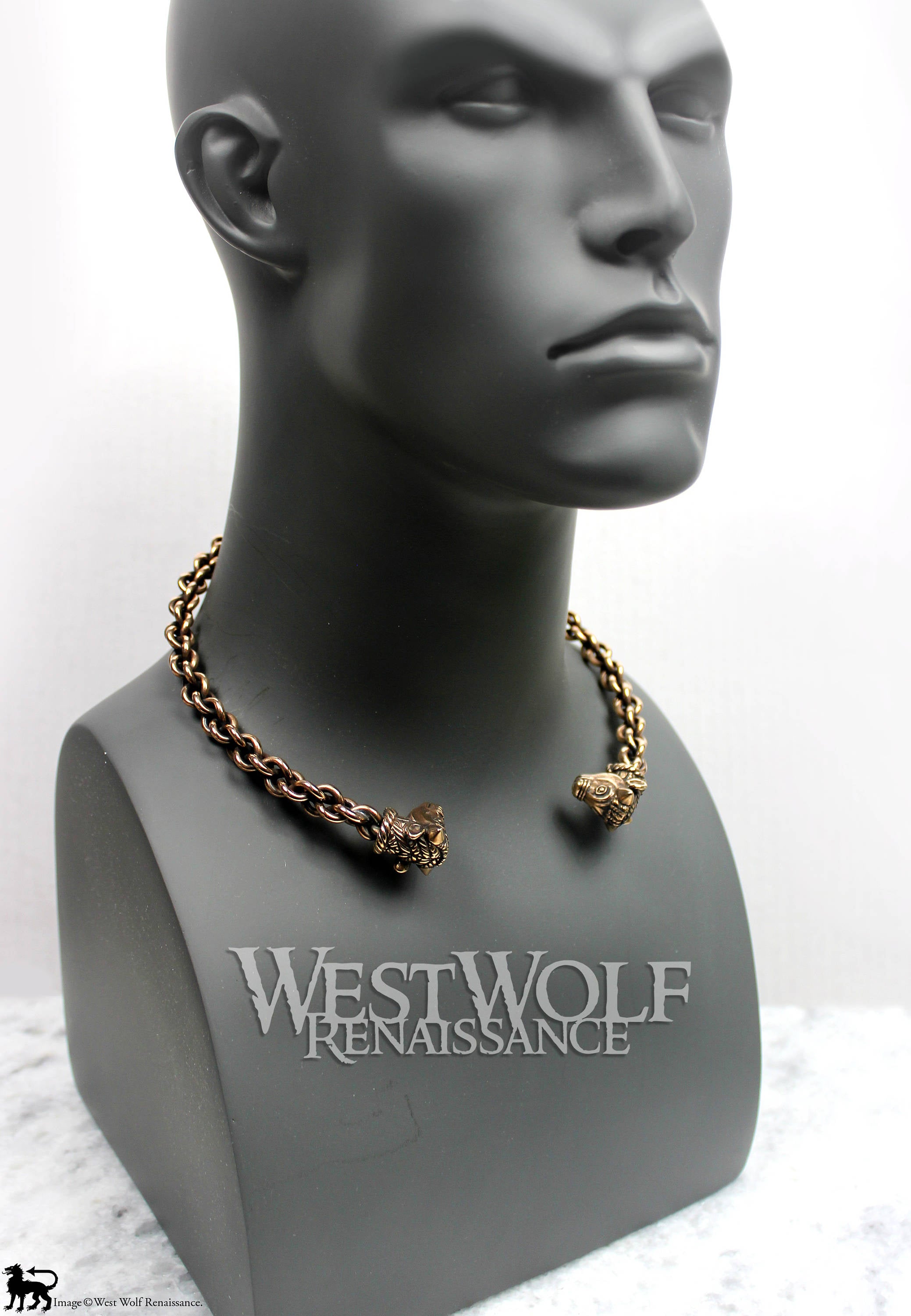 Celtic Bull's Head Torc - Solid Bronze – West Wolf Renaissance